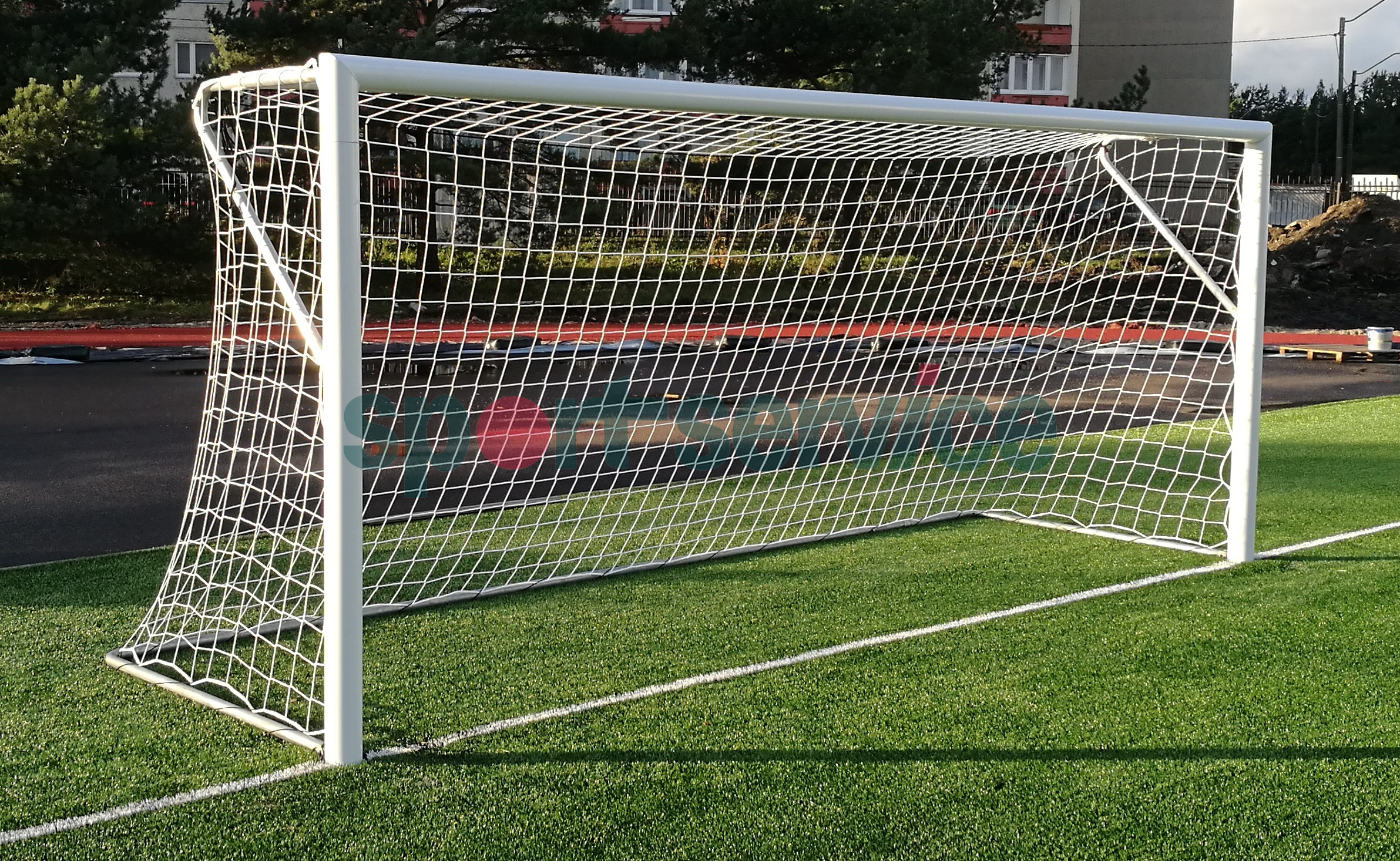 Socketed football goals 5×2 m, U-support - Sportservice